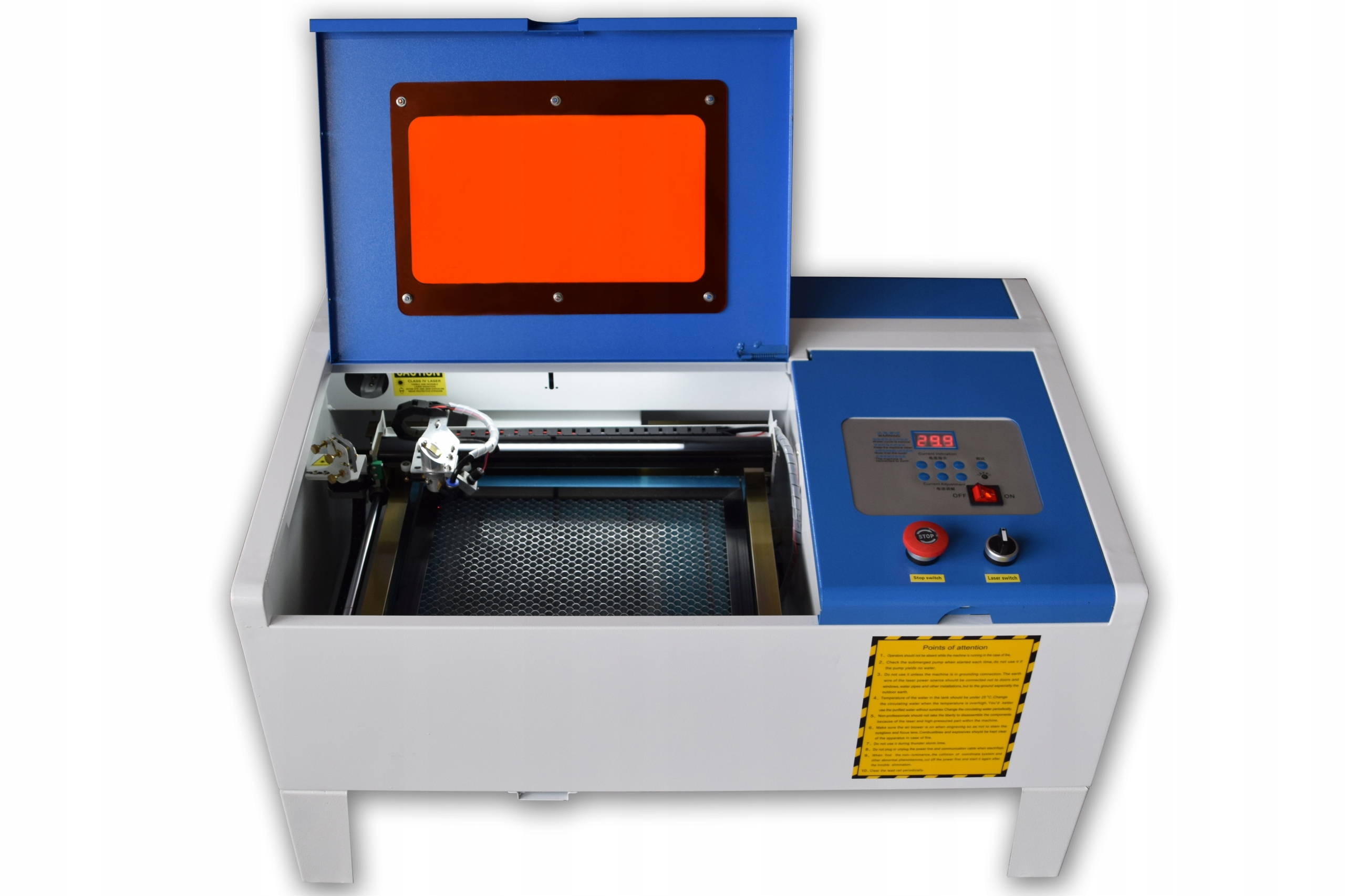 Plotter Laser CO2 40W 35x24cm + Air Assist + Red Point